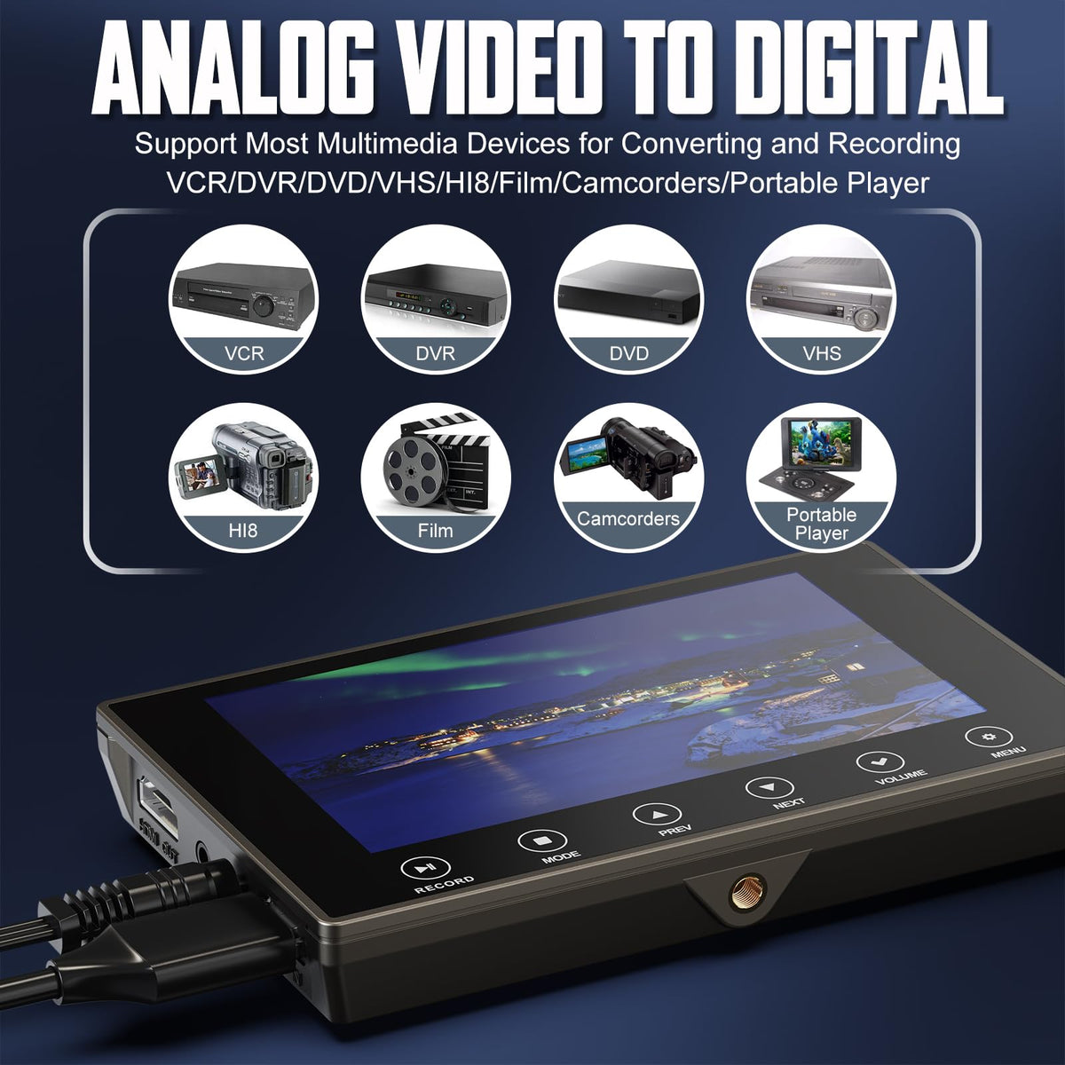 DigitPro VHS to Digital Converter 3.0, 5" Convert VHS to Digital, 4K V