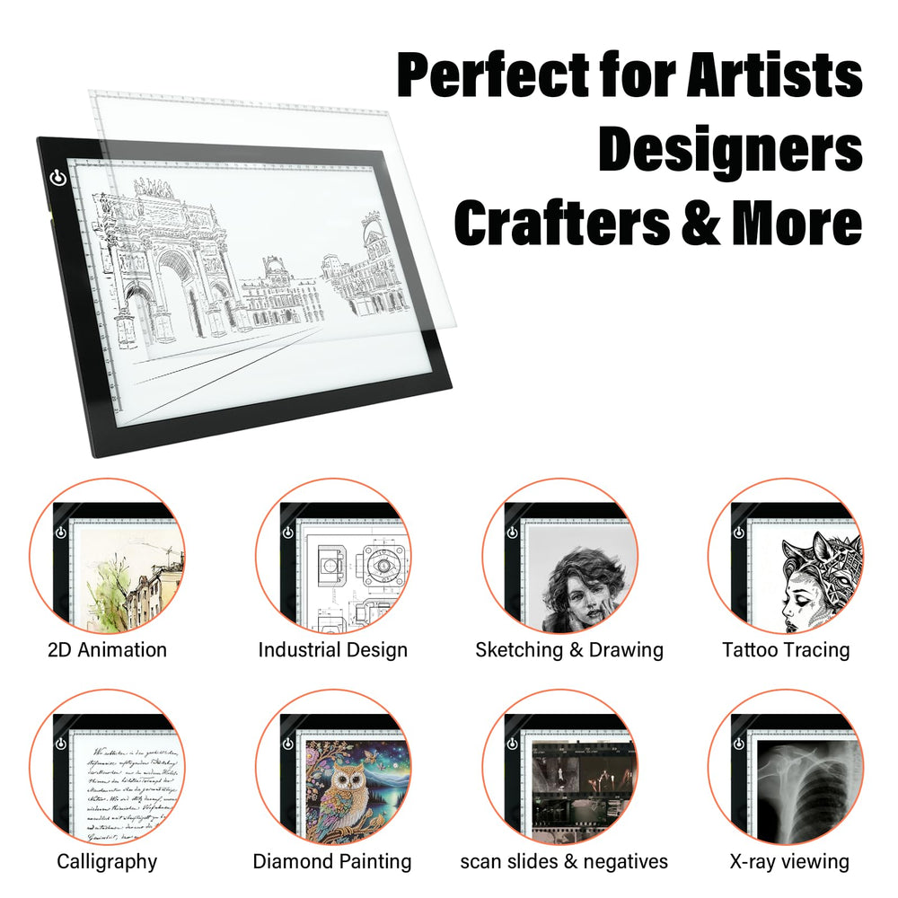 A4 Light Box for Tracing – Ultra-Thin LED Light Table with Adjustable