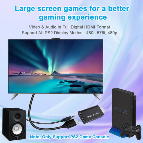 DigitPro PS2 to HDMI Converter Adapter, HDMI Cable for PlayStation 2 ...