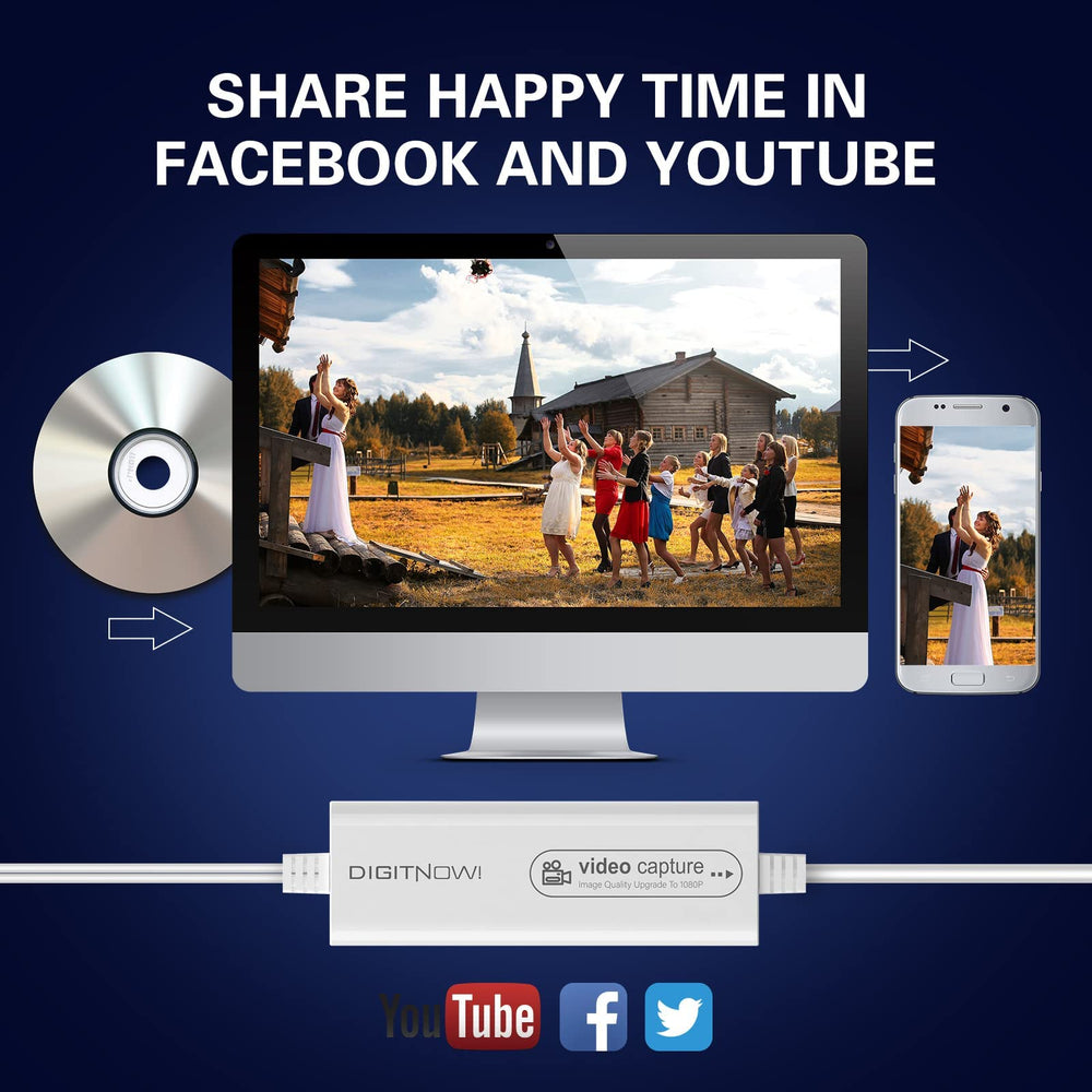 Digitnow VHS to Digital Converter – USB 2.0 Video to Digital Device